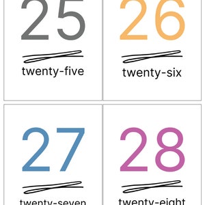 Number Flashcards (1-50) - Printable - Etsy