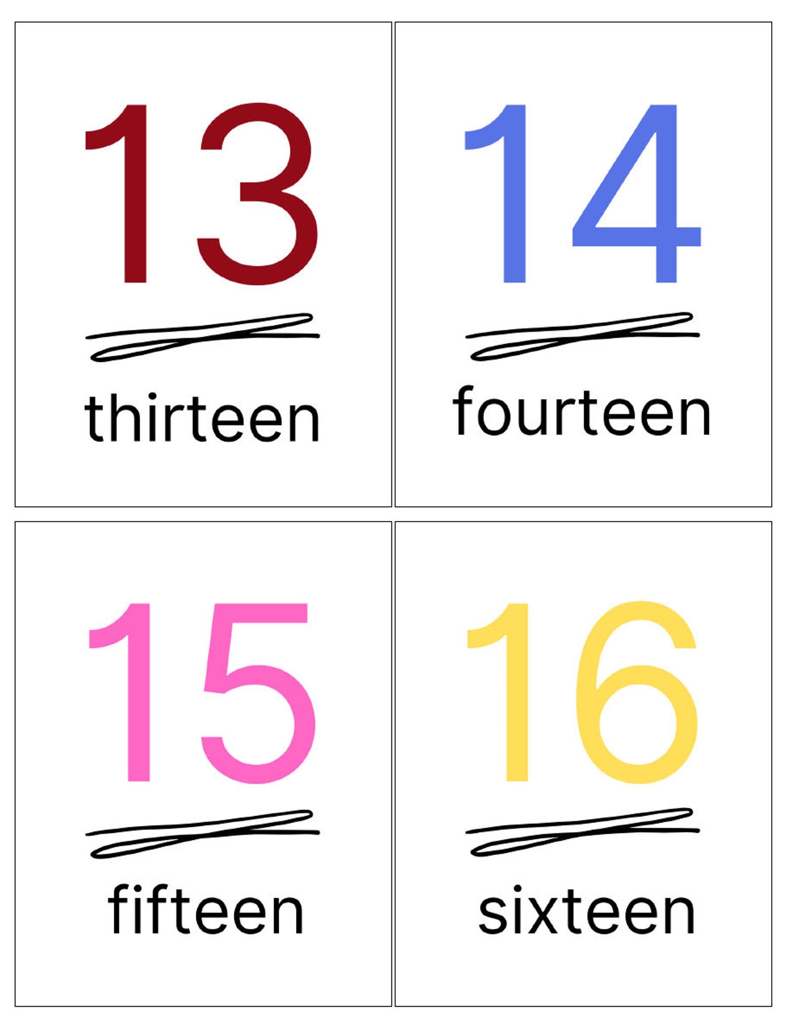 Number Flashcards (1-50) - Printable - Etsy