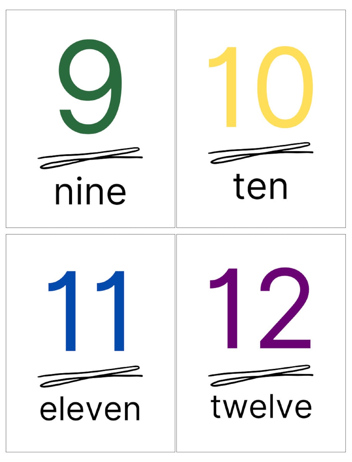 Number Flashcards (1-50) - Printable - Etsy