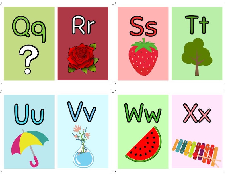 Alphabet Flashcards - Etsy