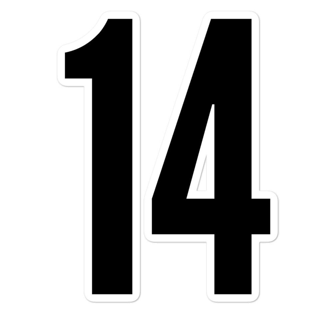 Number Fourteen 14 Bubble-free stickers | Etsy