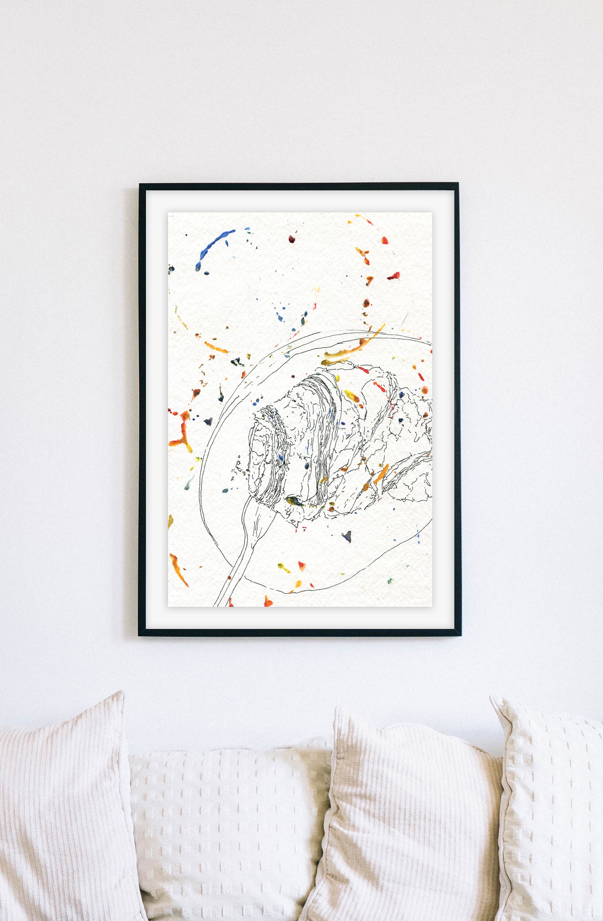 Abstract Croissant Watercolor Painting Printable Minimalist - Etsy