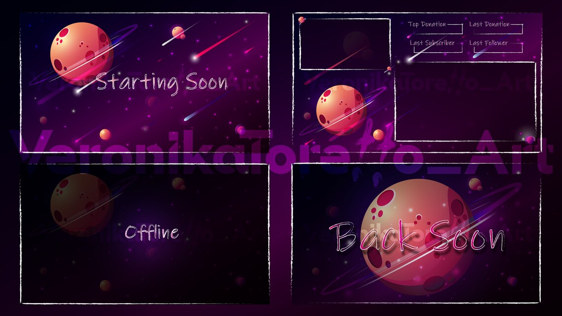 ANIMATED Twitch Overlay Stream Package Planets Twitch Overlay Stream ...