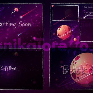 ANIMATED Twitch Overlay Stream Package Planets Twitch Overlay Stream ...