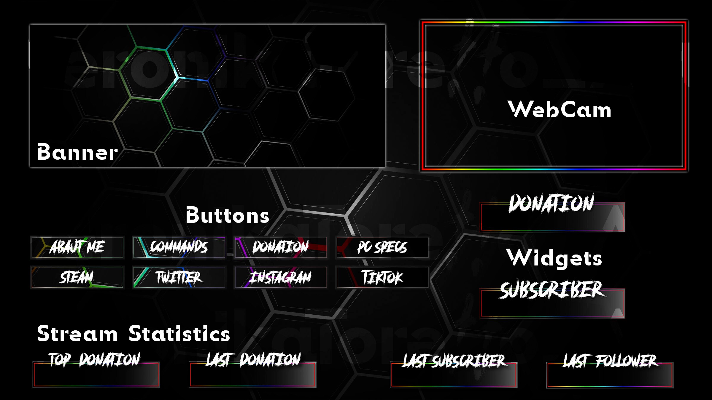 ANIMATED Twitch Overlay Stream Package RGB Twitch Overlay Stream ...