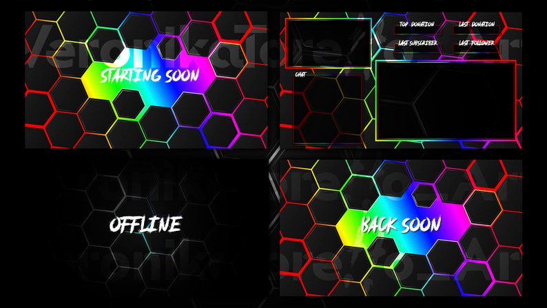 ANIMATED Twitch Overlay Stream Package RGB Twitch Overlay Stream ...