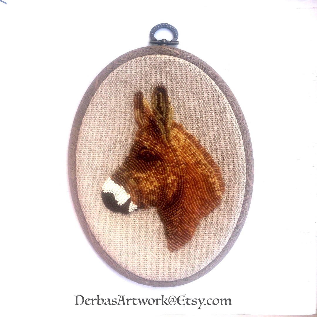 Belgian Draft Mule in Glass Beads Wall Farm Art - Etsy