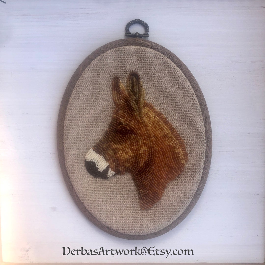 Belgian Draft Mule in Glass Beads Wall Farm Art - Etsy