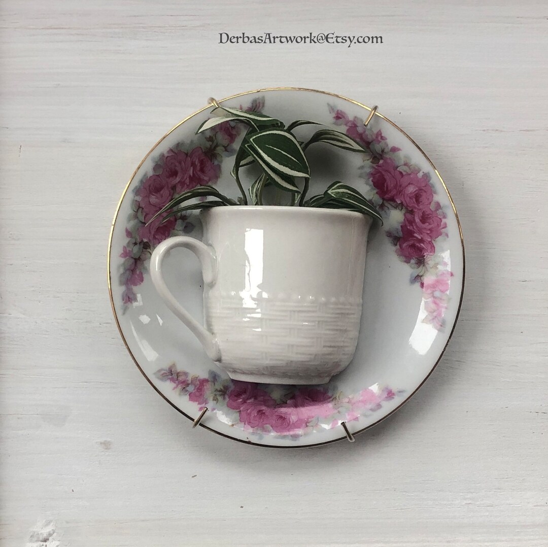 Teacup Planter Saucer Upcycled Japanese China - Etsy