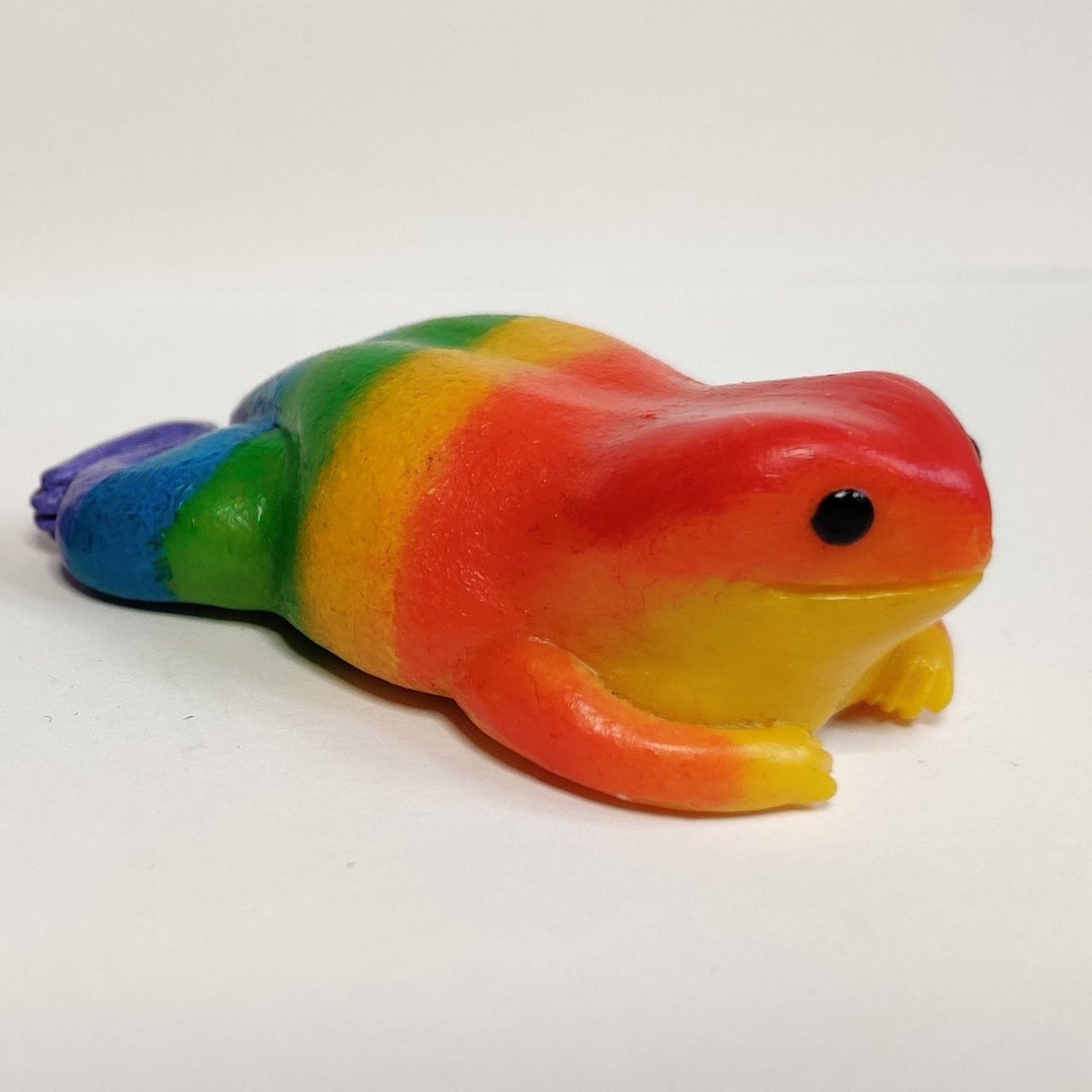 Polite Rainbow Frog Handmade Polymer Clay Sculpture - Etsy