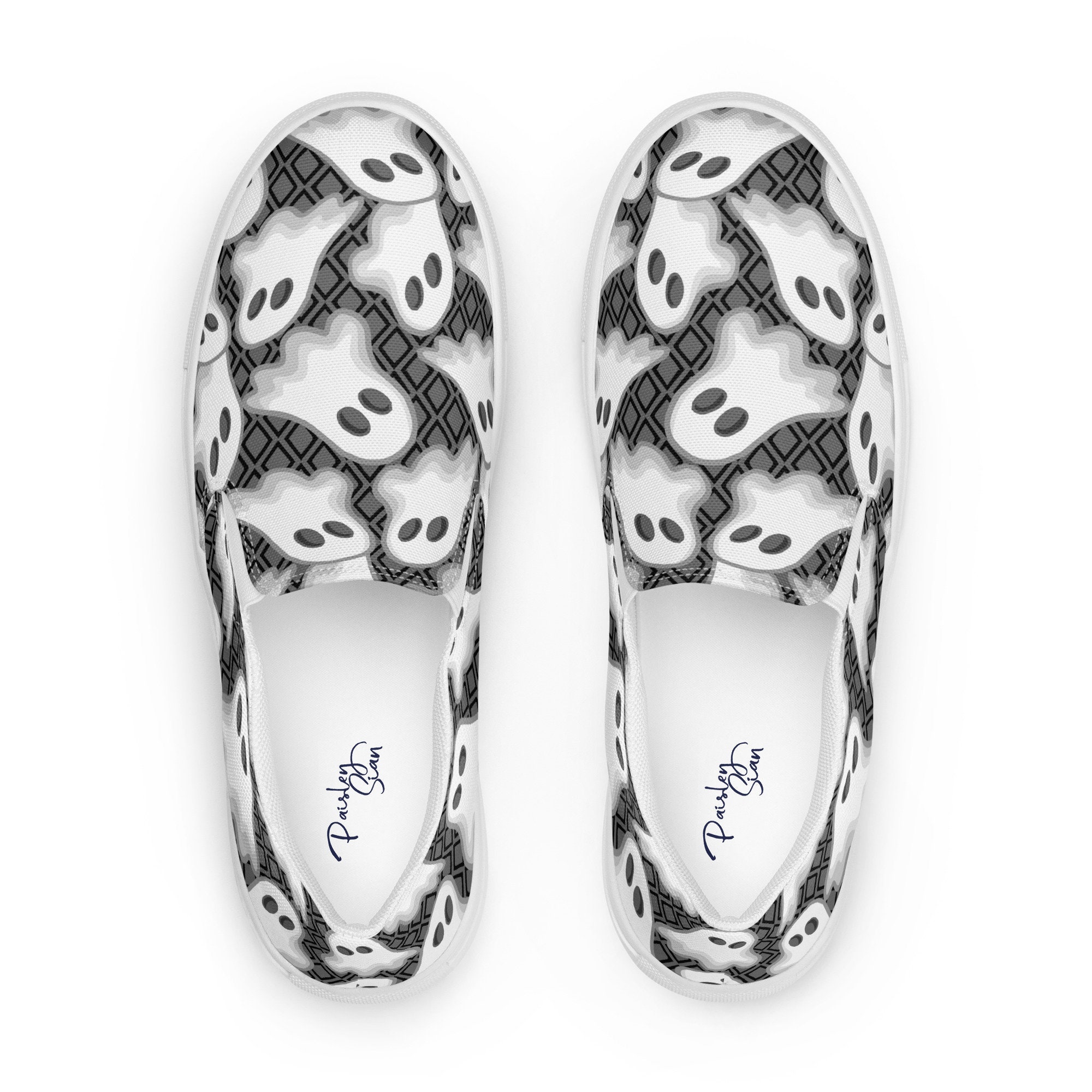 Cute Canvas Shoe Spooky Halloween Ghost Preppy Slip on Gift for Moms ...