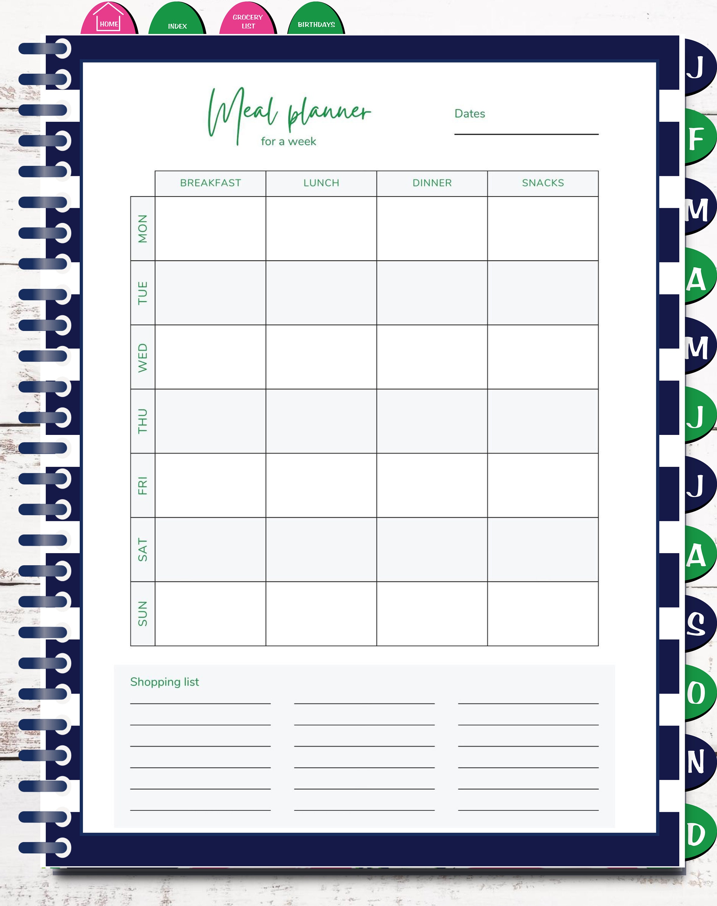2024 Digital Planner Calendar Preppy Pink and Green Gators - 100+ PAGES ...