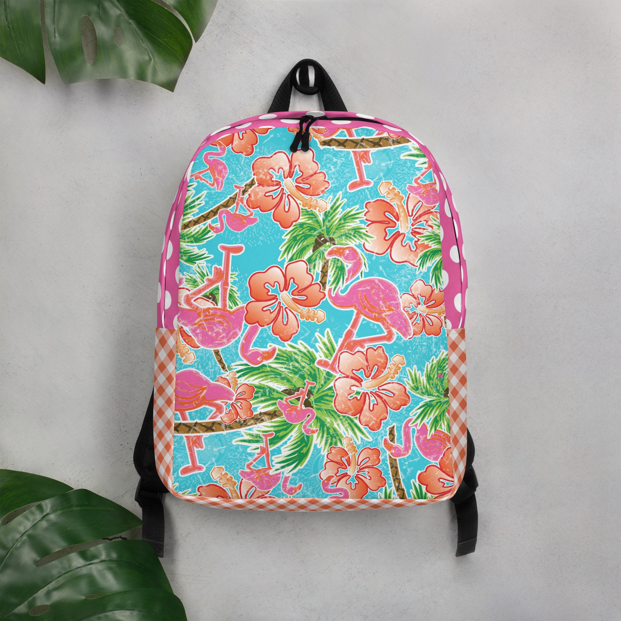 Preppy Pink Flamingo Back Pack Minimalist Backpack - Etsy