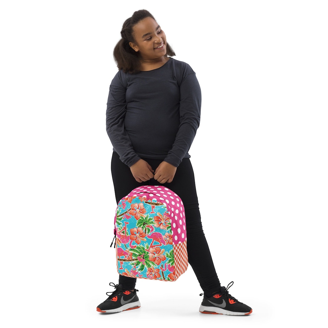 Preppy Pink Flamingo Back Pack Minimalist Backpack - Etsy