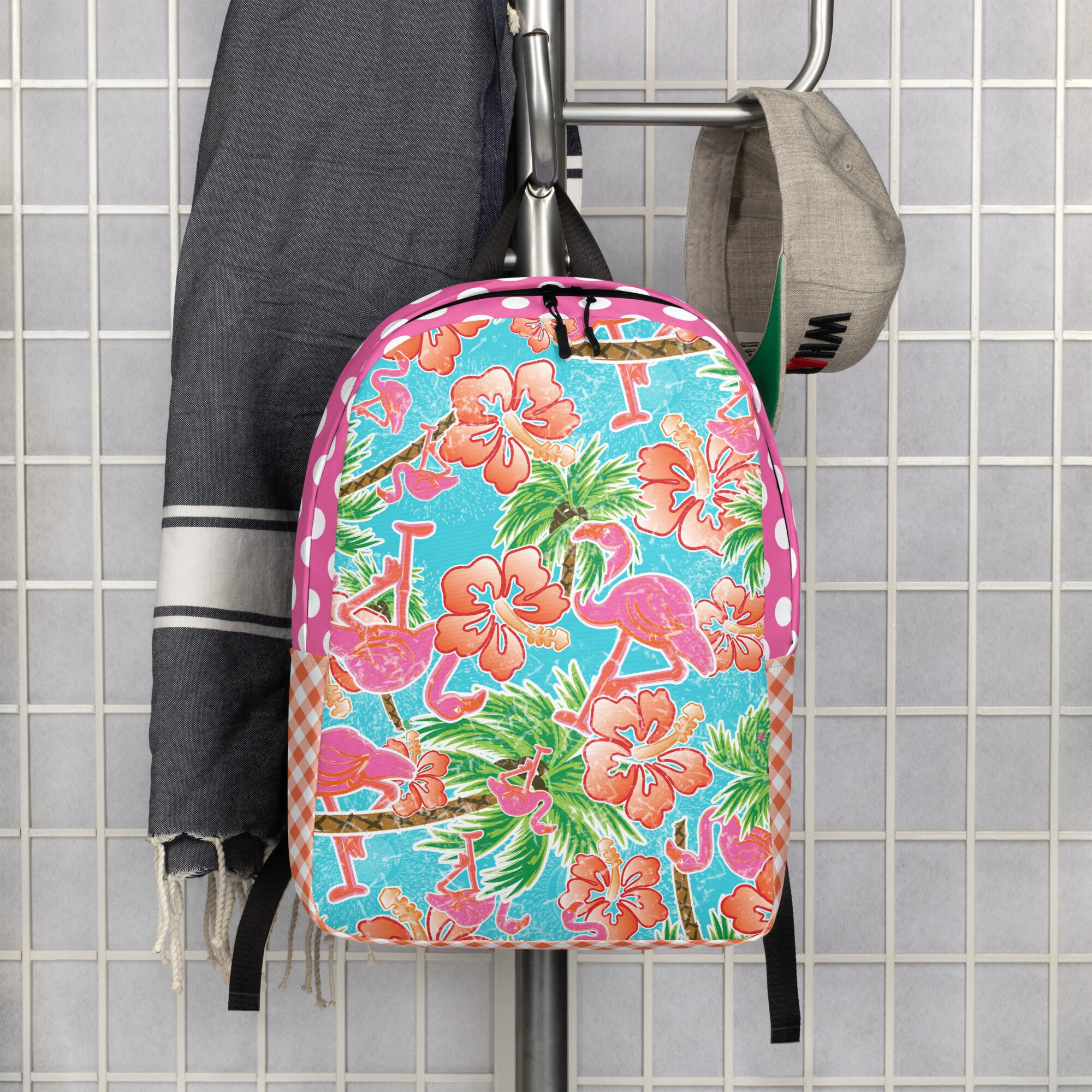 Preppy Pink Flamingo Back Pack Minimalist Backpack - Etsy
