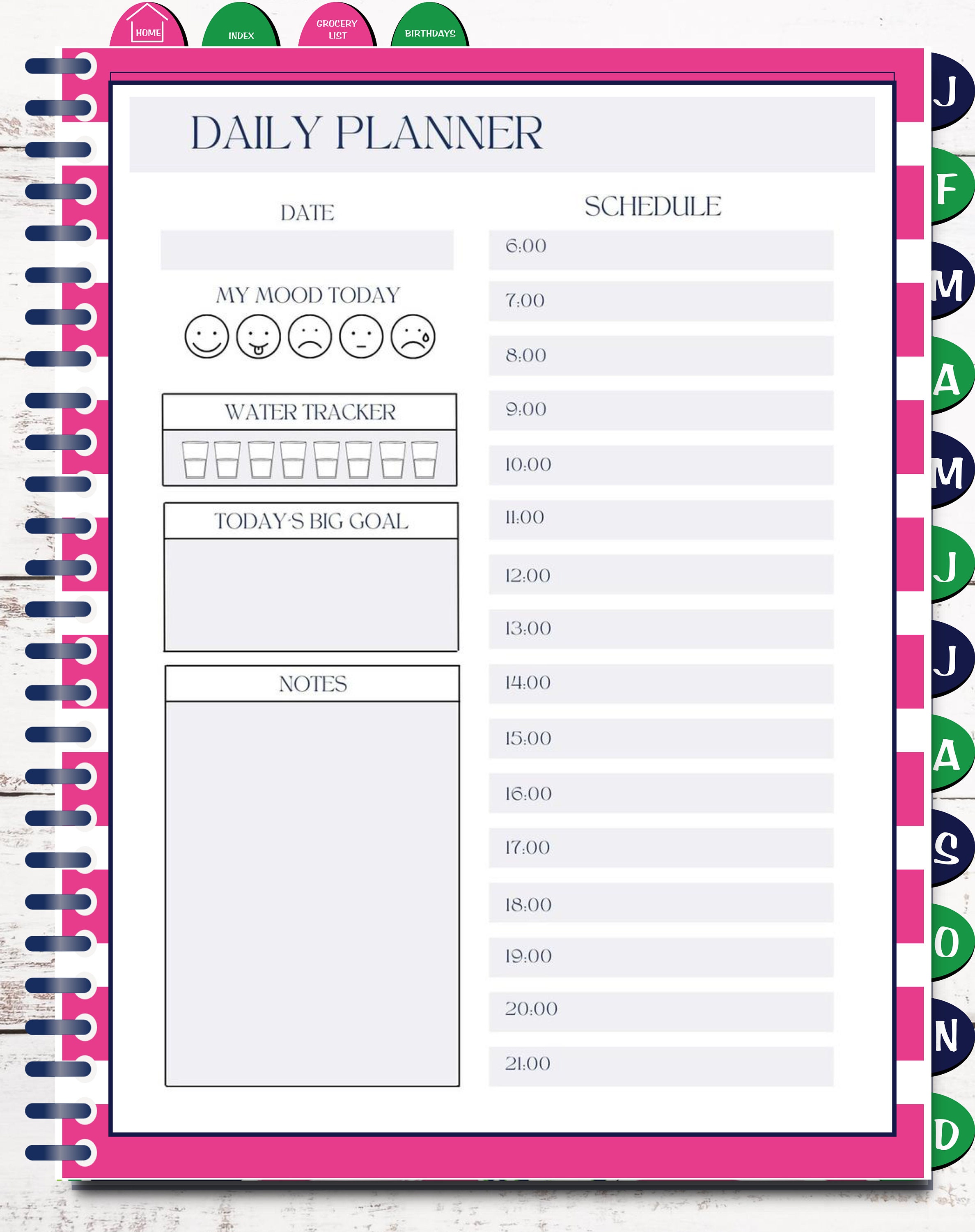 2024 Digital Planner Calendar Preppy Pink and Green Gators - 100+ PAGES ...