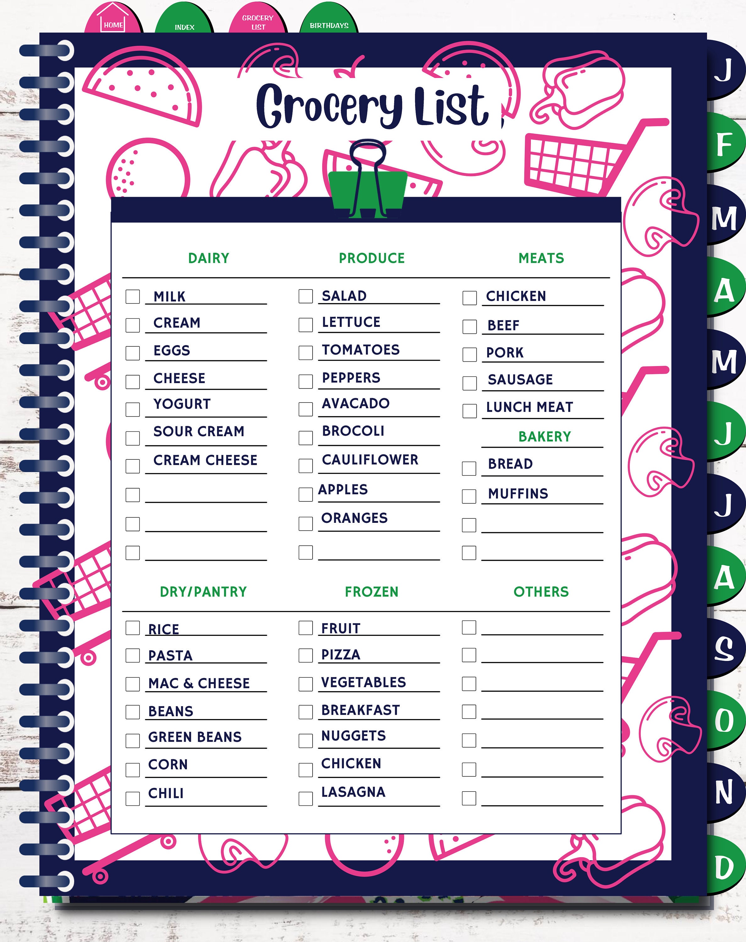2024 Digital Planner Calendar Preppy Pink and Green Gators - 100+ PAGES ...
