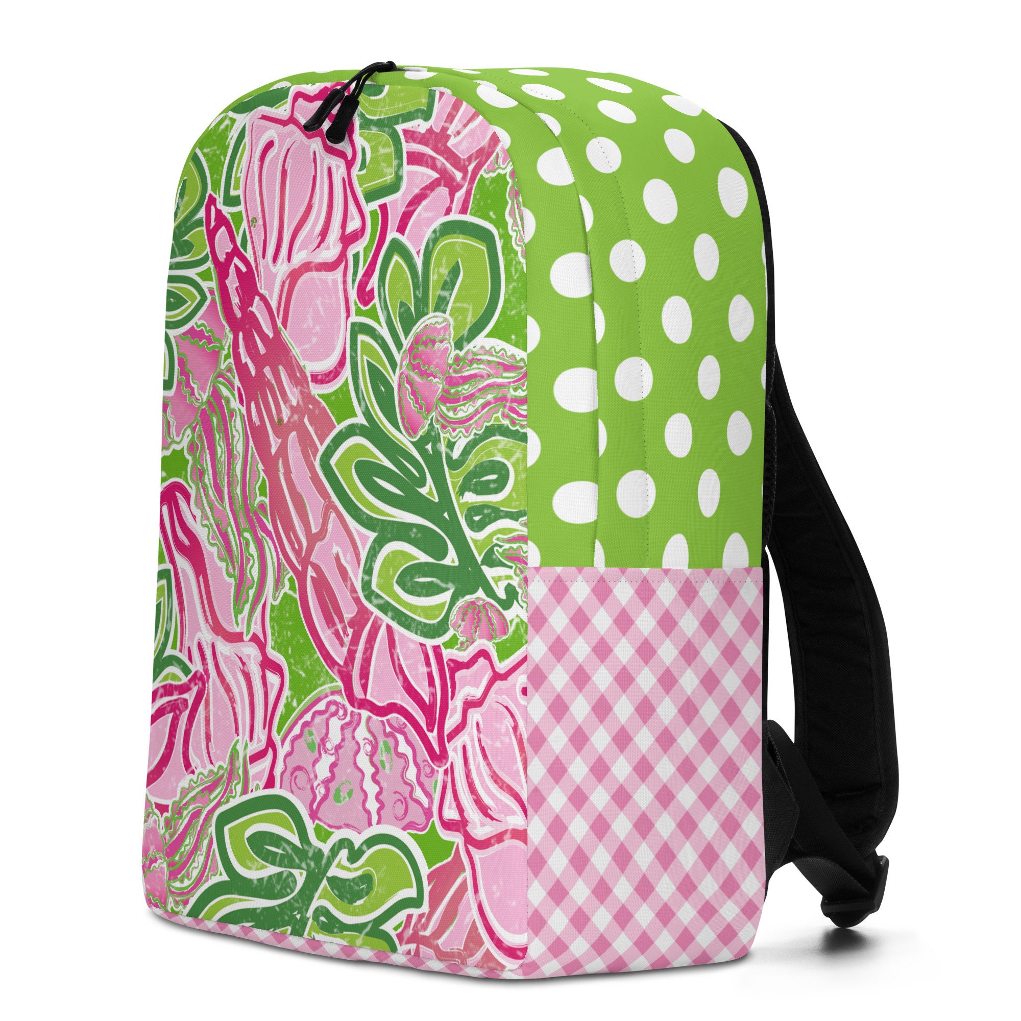 Preppy Pink and Green Shells Jelly Fish Back Pack Minimalist Backpack ...