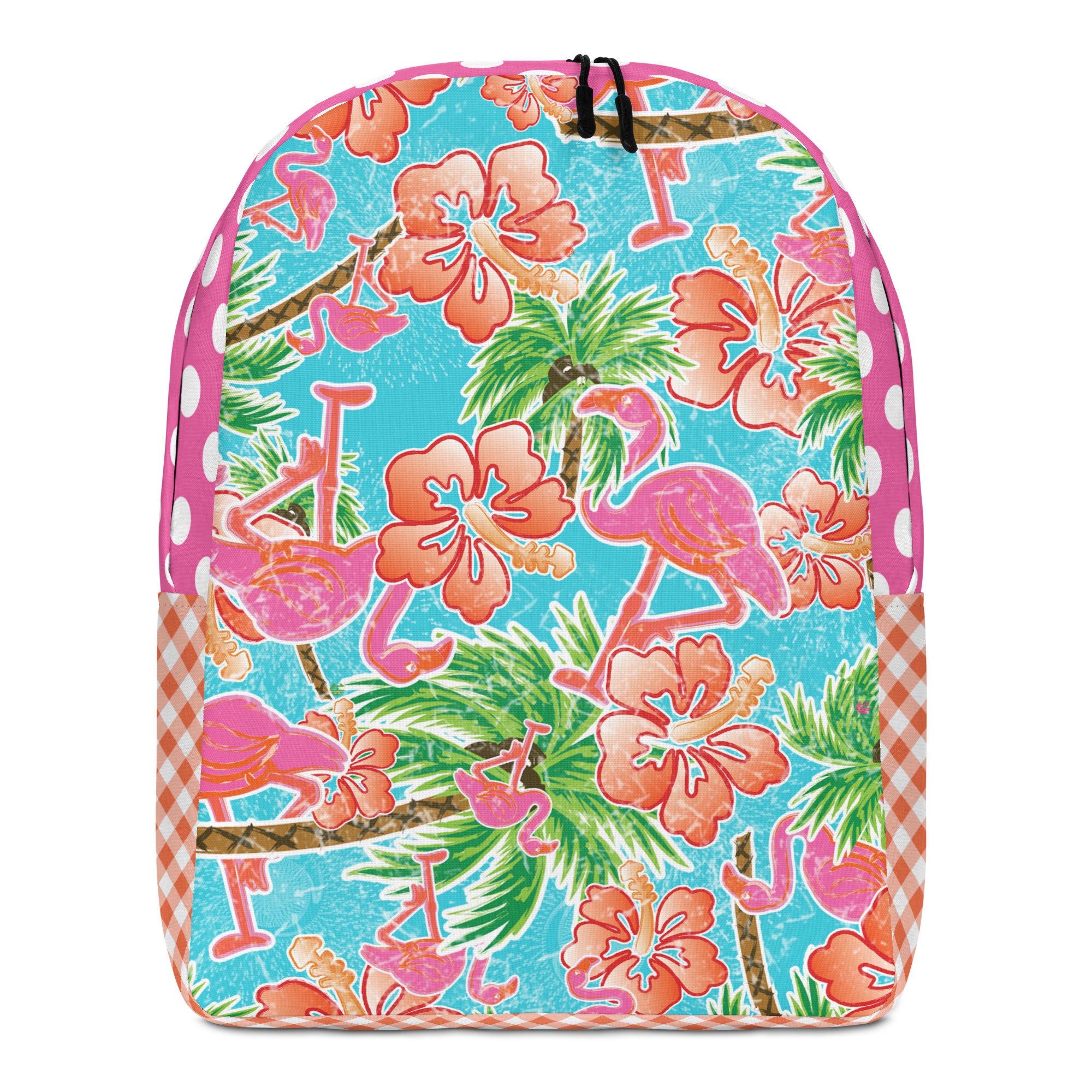 Preppy Pink Flamingo Back Pack Minimalist Backpack - Etsy