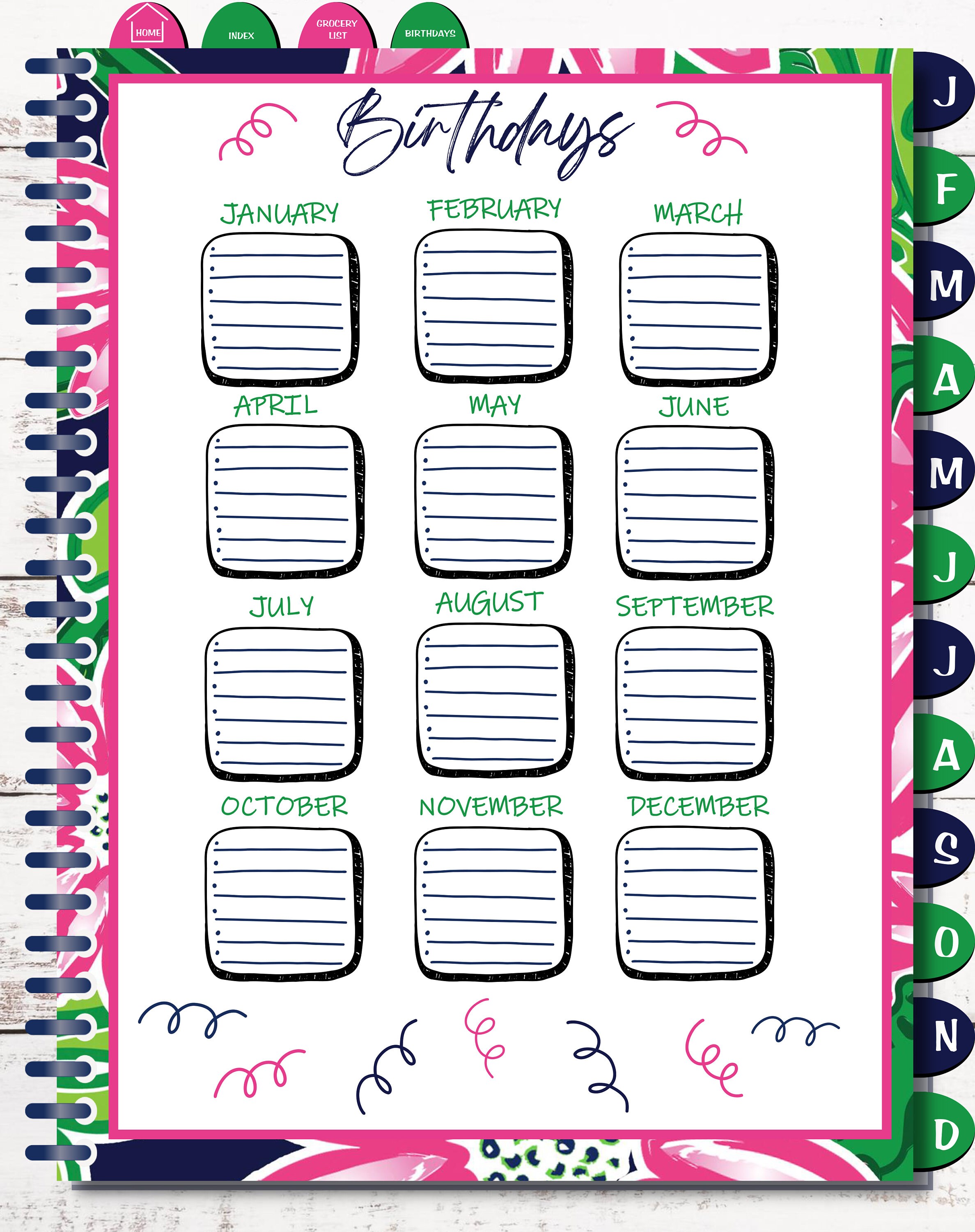 2024 Digital Planner Calendar Preppy Pink and Green Gators 100 PAGES - Etsy