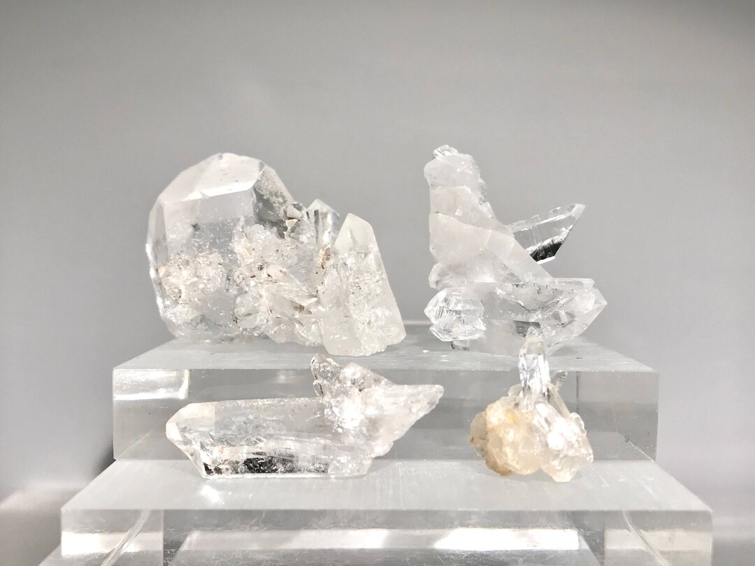 Double Terminated Clear Quartz Crystal Cluster - Raw Stone, Brazil (4 ...