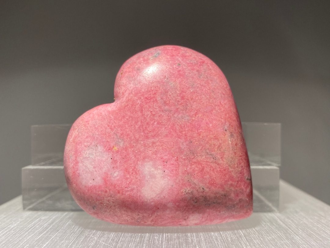 Natural + Rare | Exclusive Aa-grade Pink Rhodonite Polished Heart From ...