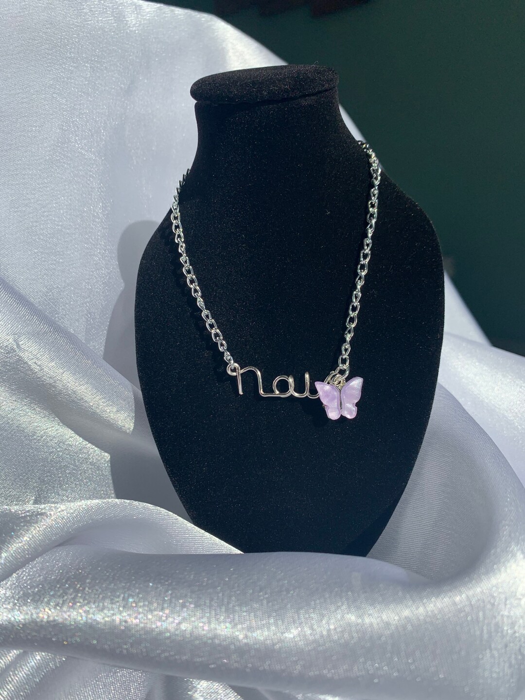 Silver Custom Wire Name Necklace/ Necklace With Name/ Custom Necklace ...