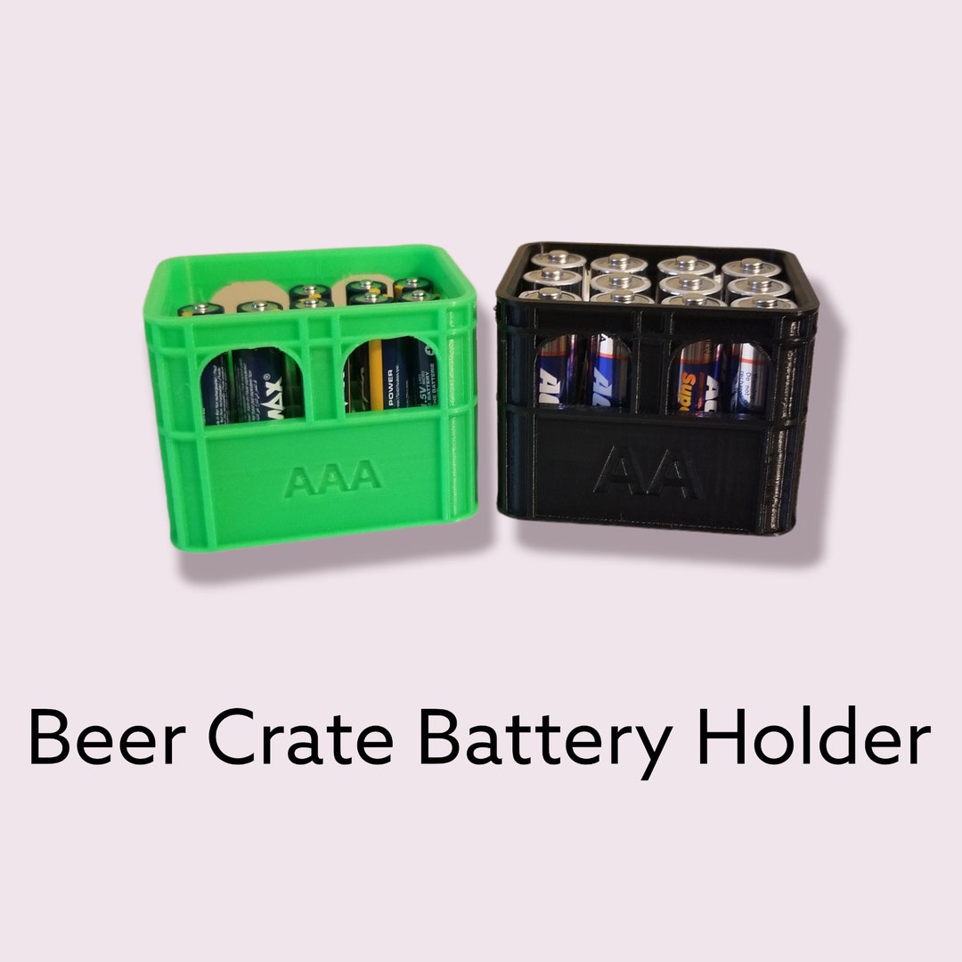 Beer Crate Battery Holder Organizer Stackable AA AAA Rechargeable Gift ...