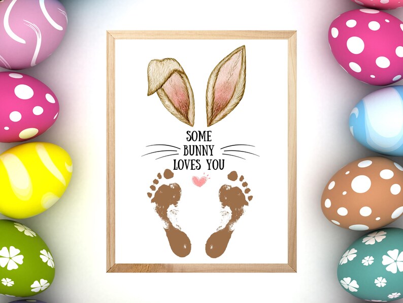 PRINTABLE Easter Handprint Art Craft for Kids, Some Bunny Love Keepsake ...