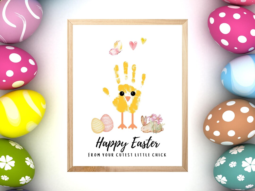 PRINTABLE Easter Handprint Art Craft for Kids, Little Chick Art ...