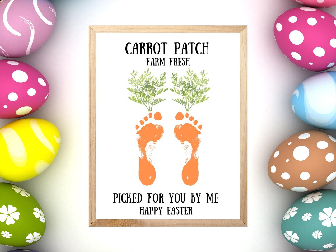 PRINTABLE Easter Handprint Art Craft for Kids, Carrot Patch Keepsake ...