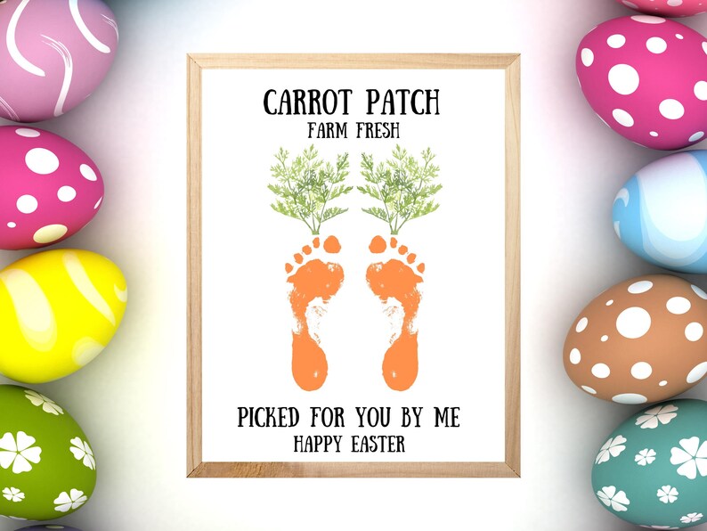 PRINTABLE Easter Handprint Art Craft for Kids, Carrot Patch Keepsake ...