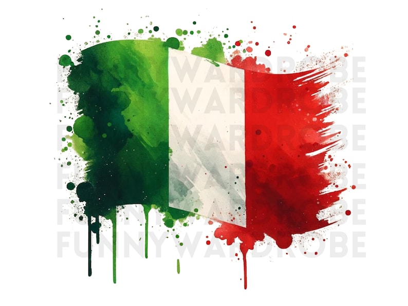 Italy Flag Watercolor Effect PNG SVG JPG Digital Clipart Clip Art ...