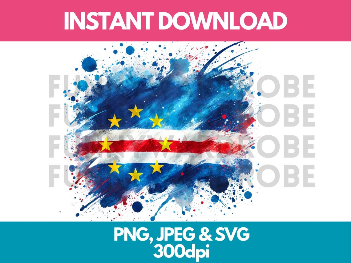 Cape Verde Flag Watercolor Clipart: PNG SVG JPG (digital Download) - Etsy