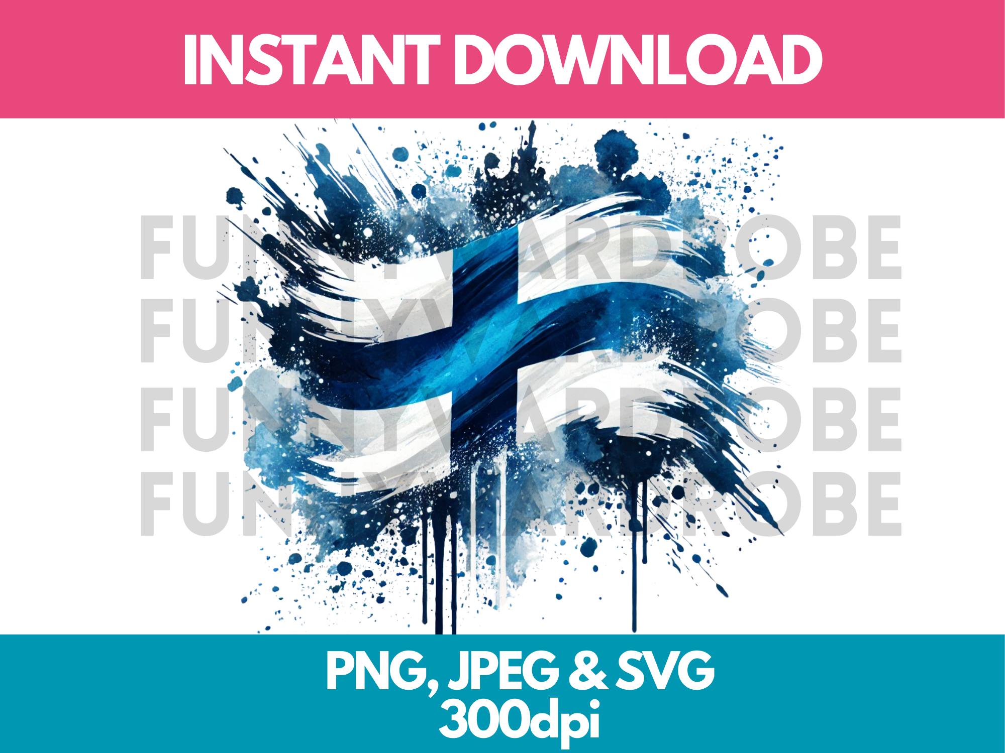 Finland Flag Watercolor Clipart: PNG, SVG, JPG (digital Download) - Etsy