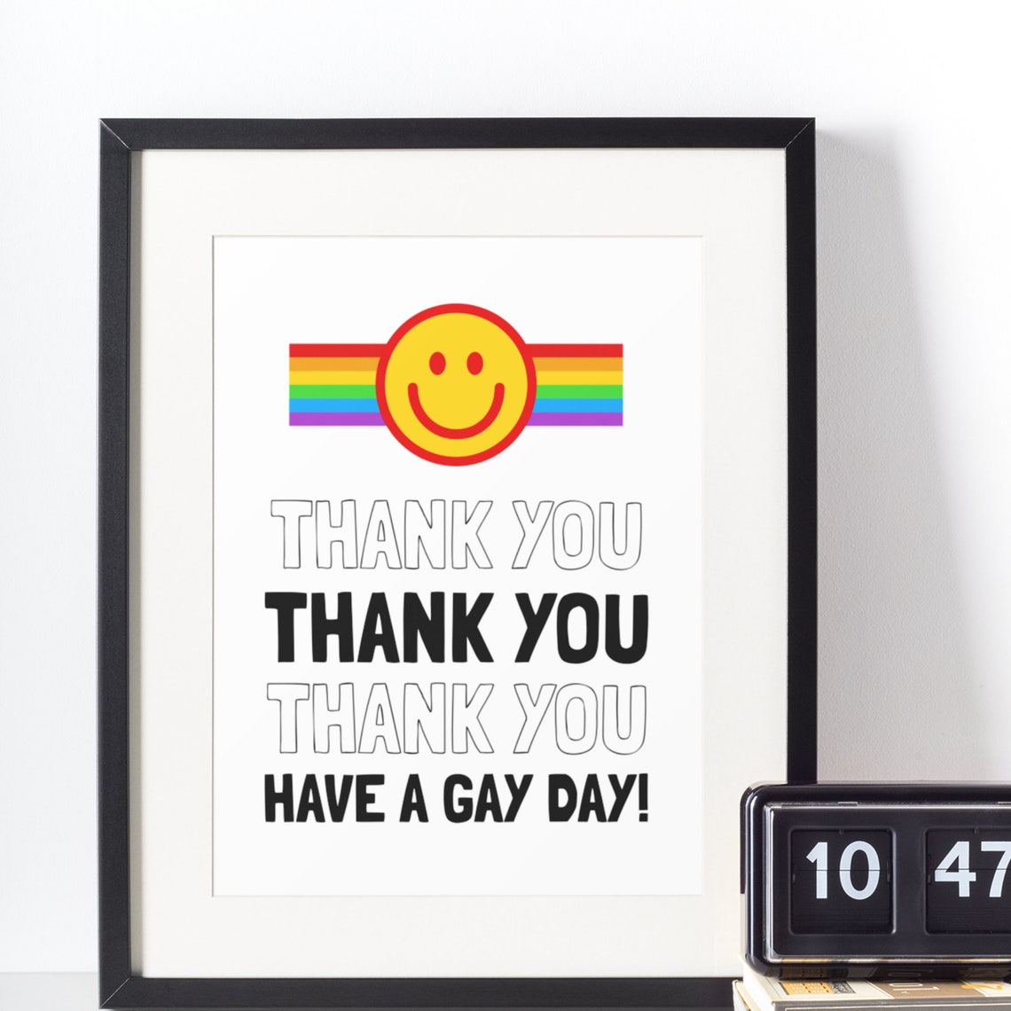 Thank You Have A Gay Day Funny Gay Wall Art Print Wall Decor Funny Gay ...