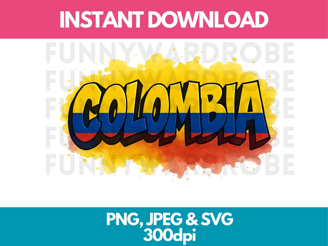 Colombia Flag Graffiti Art: PNG SVG JPG Clipart (digital Download) - Etsy