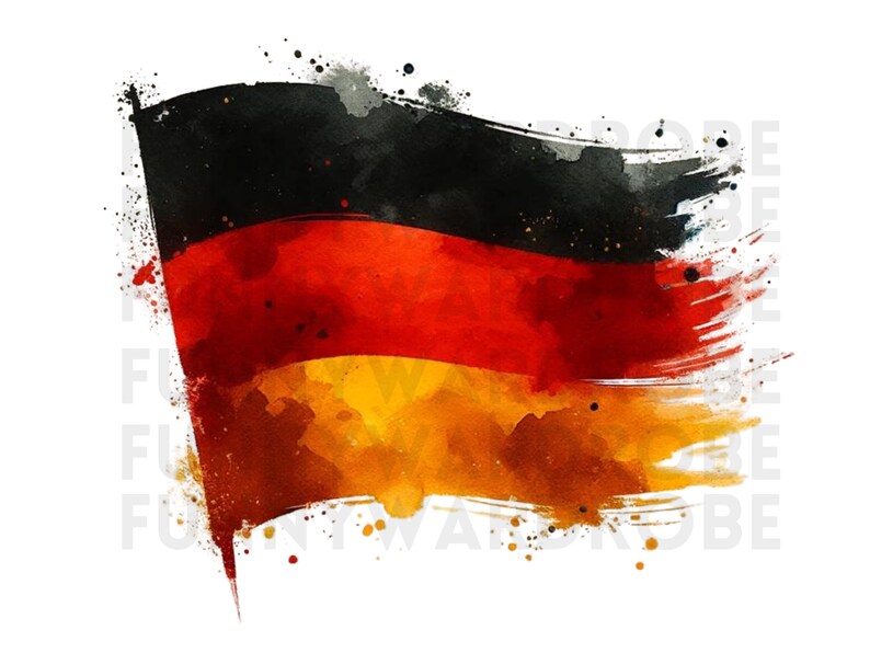 Germany Flag Watercolor Clipart: German Flag PNG SVG JPG (digital ...