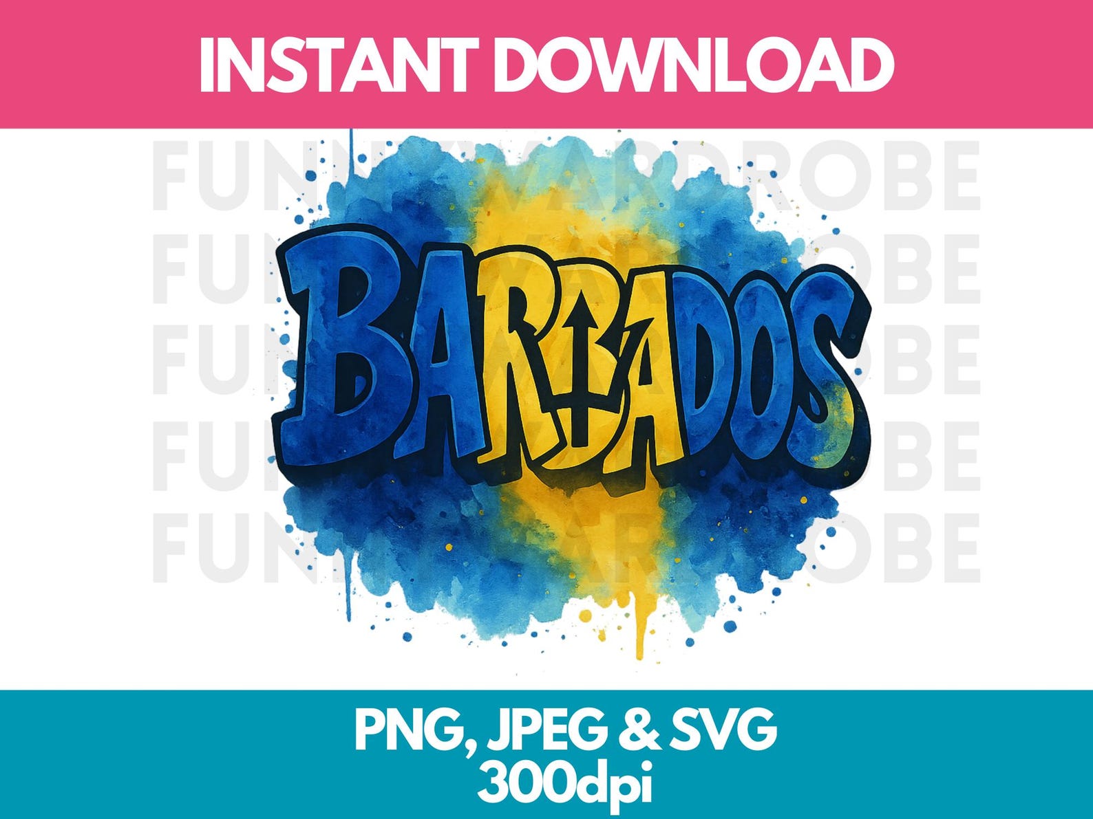 Barbados Flag Graffiti Art: PNG SVG JPG Clipart (digital Download) - Etsy