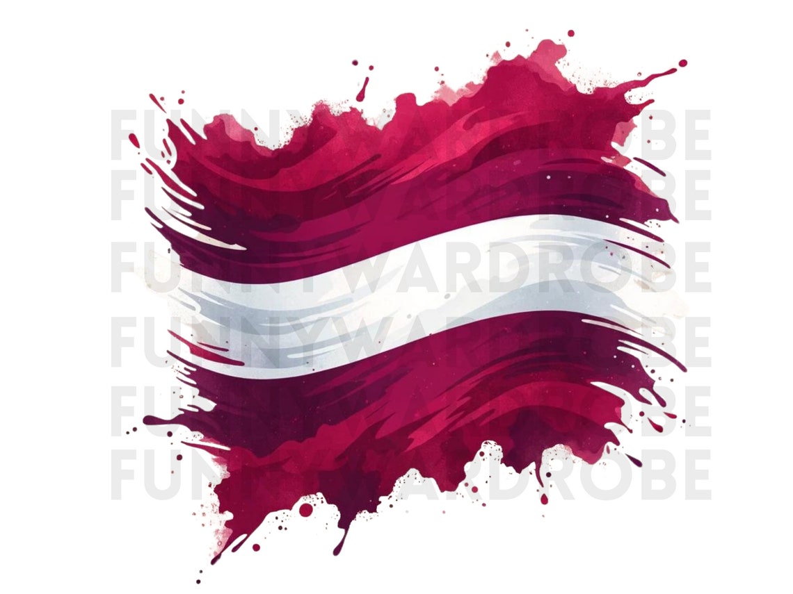 Latvia Flag PNG SVG JPG Watercolor Effect Digital Clipart Clip Art ...