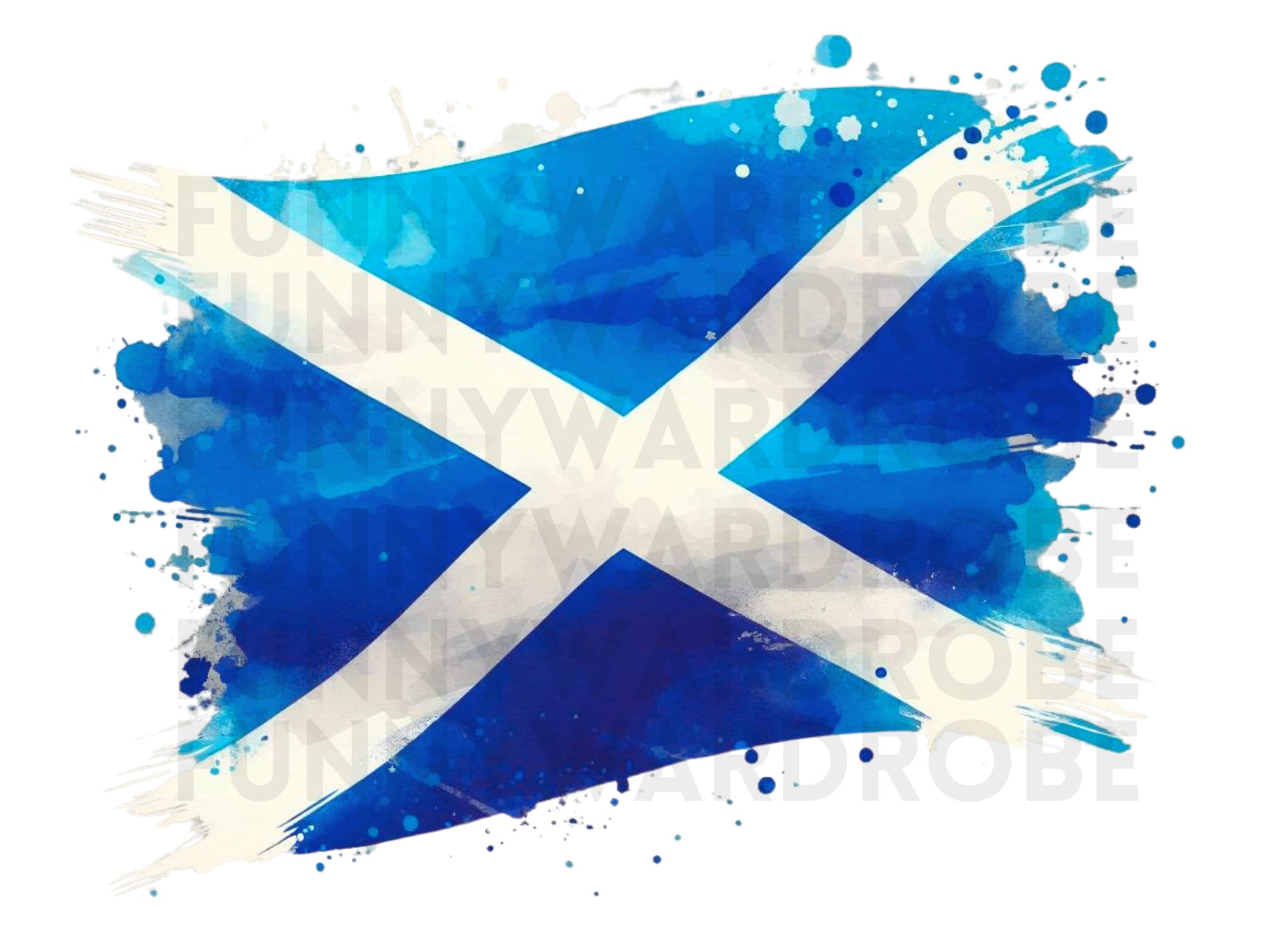 Scotland Flag Watercolor Effect PNG SVG JPG Digital Clipart Clip Art ...