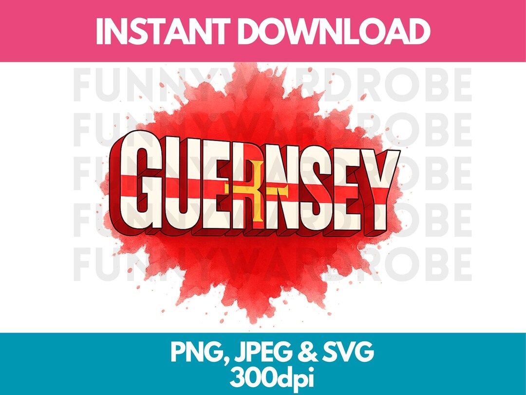 Guernsey Flag Graffiti Art: 3D PNG SVG JPG Clipart (digital Download ...