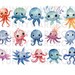 Watercolour Cute Baby Sea Creatures Clipart Bundle - Under the Sea ...