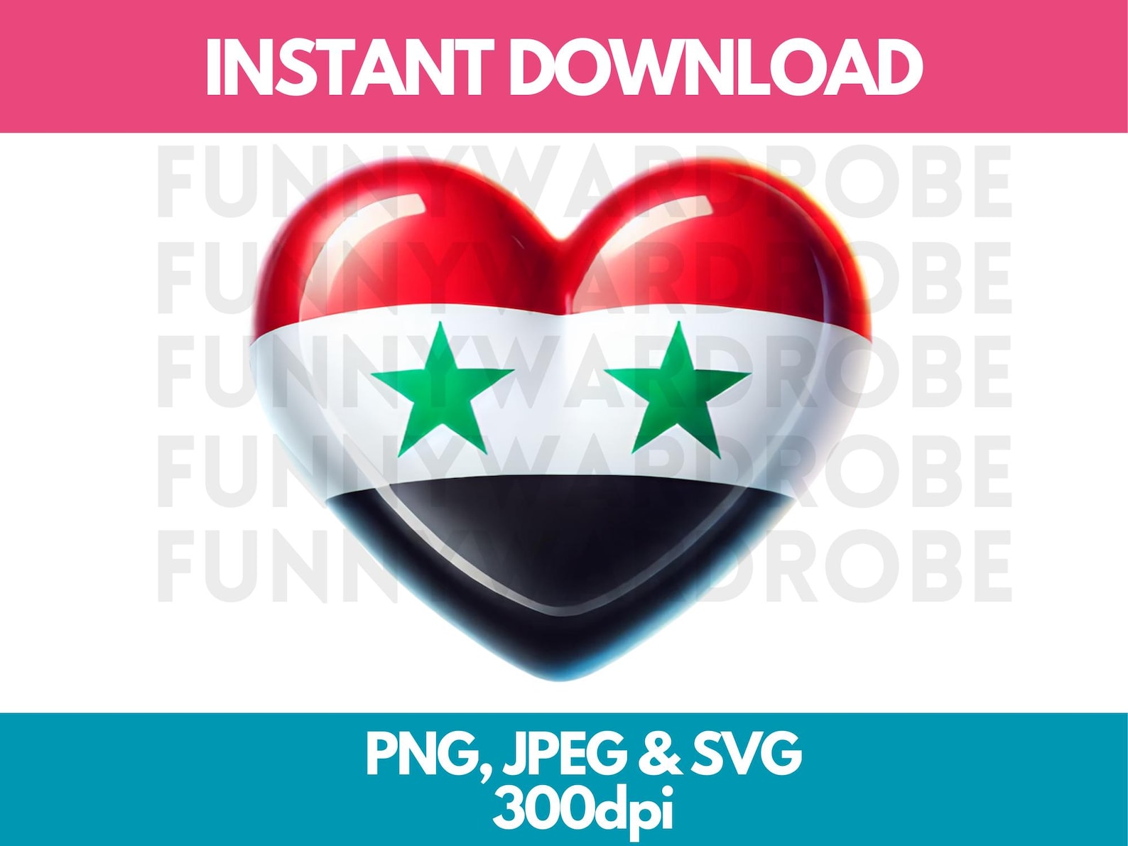 Syria Heart Flag Watercolor Clipart: PNG SVG JPG (digital Download) - Etsy