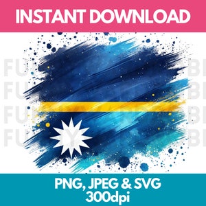 Nauru Flag Watercolor Clipart: PNG, SVG, JPG (digital Download) - Etsy
