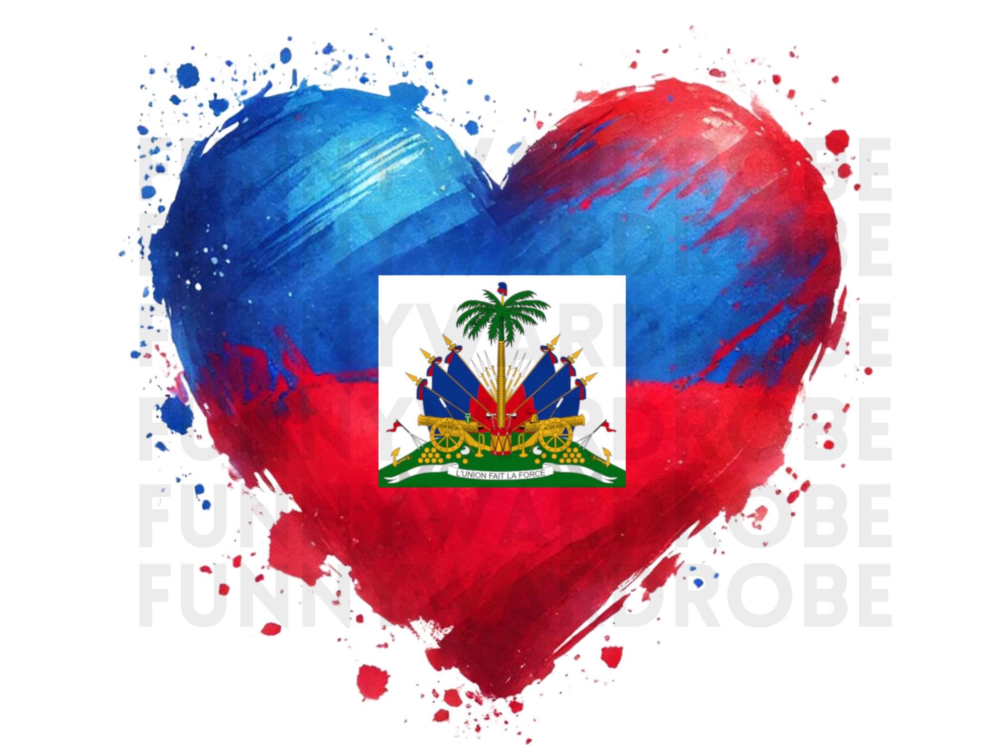 Haiti Heart Flag Watercolor Effect PNG SVG JPG Digital Clipart Clip Art ...