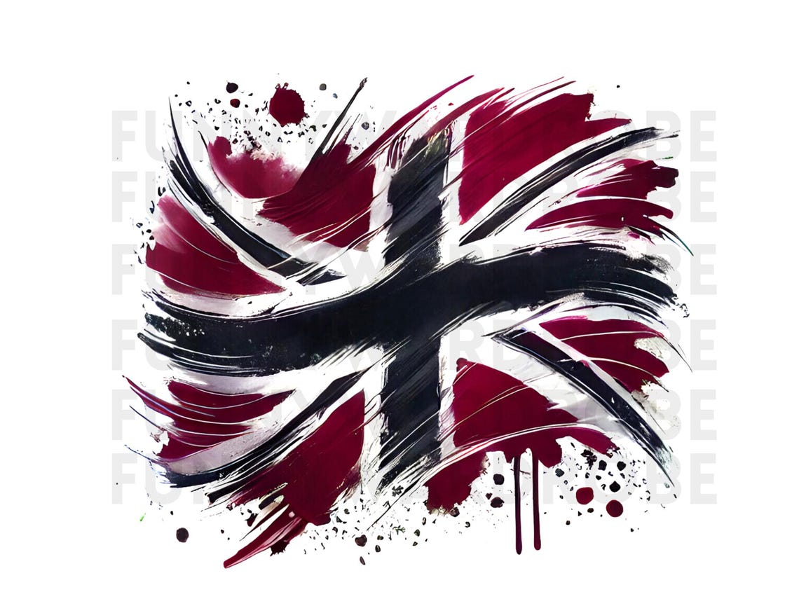 Purple Union Jack Flag Watercolor Effect PNG SVG JPG Digital Clipart ...