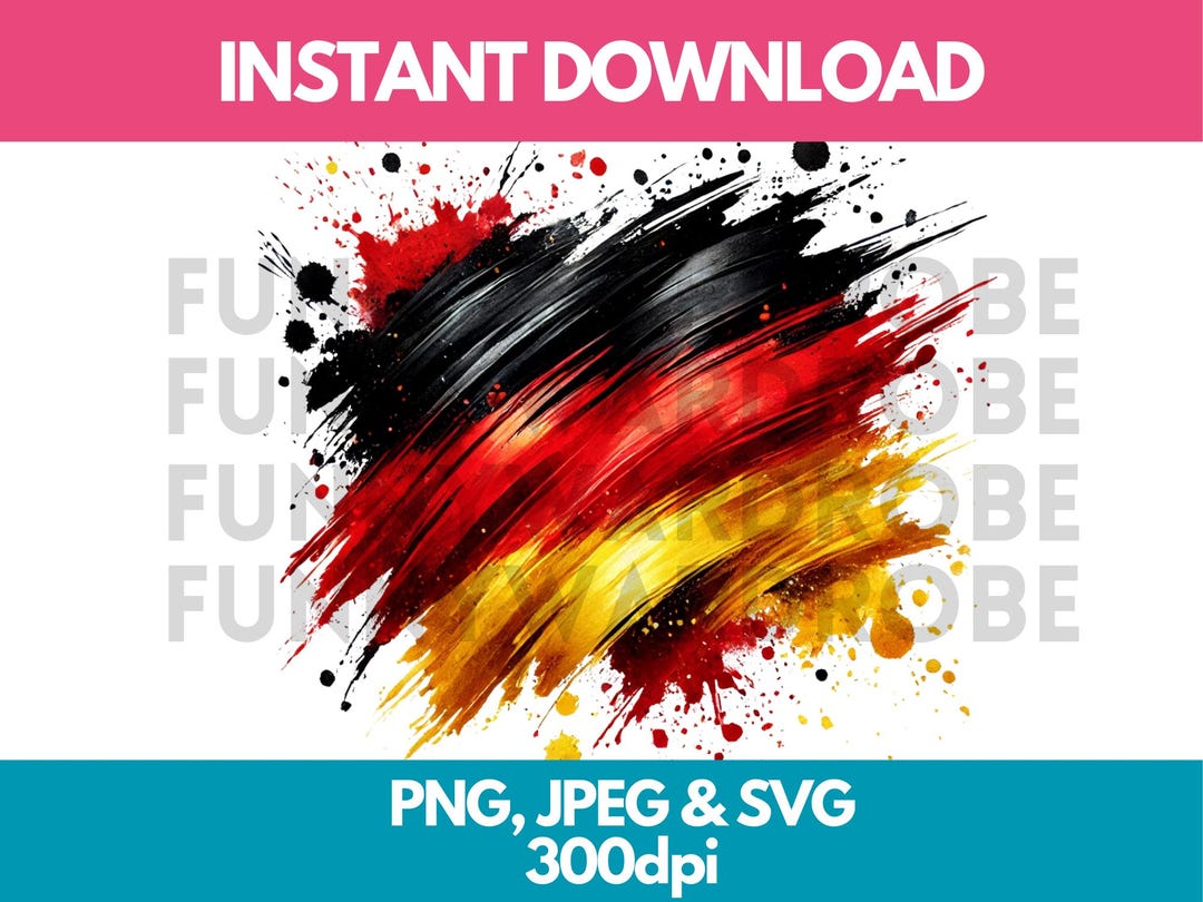 Germany Flag Watercolor Clipart: PNG SVG JPG Graphic (digital Download ...