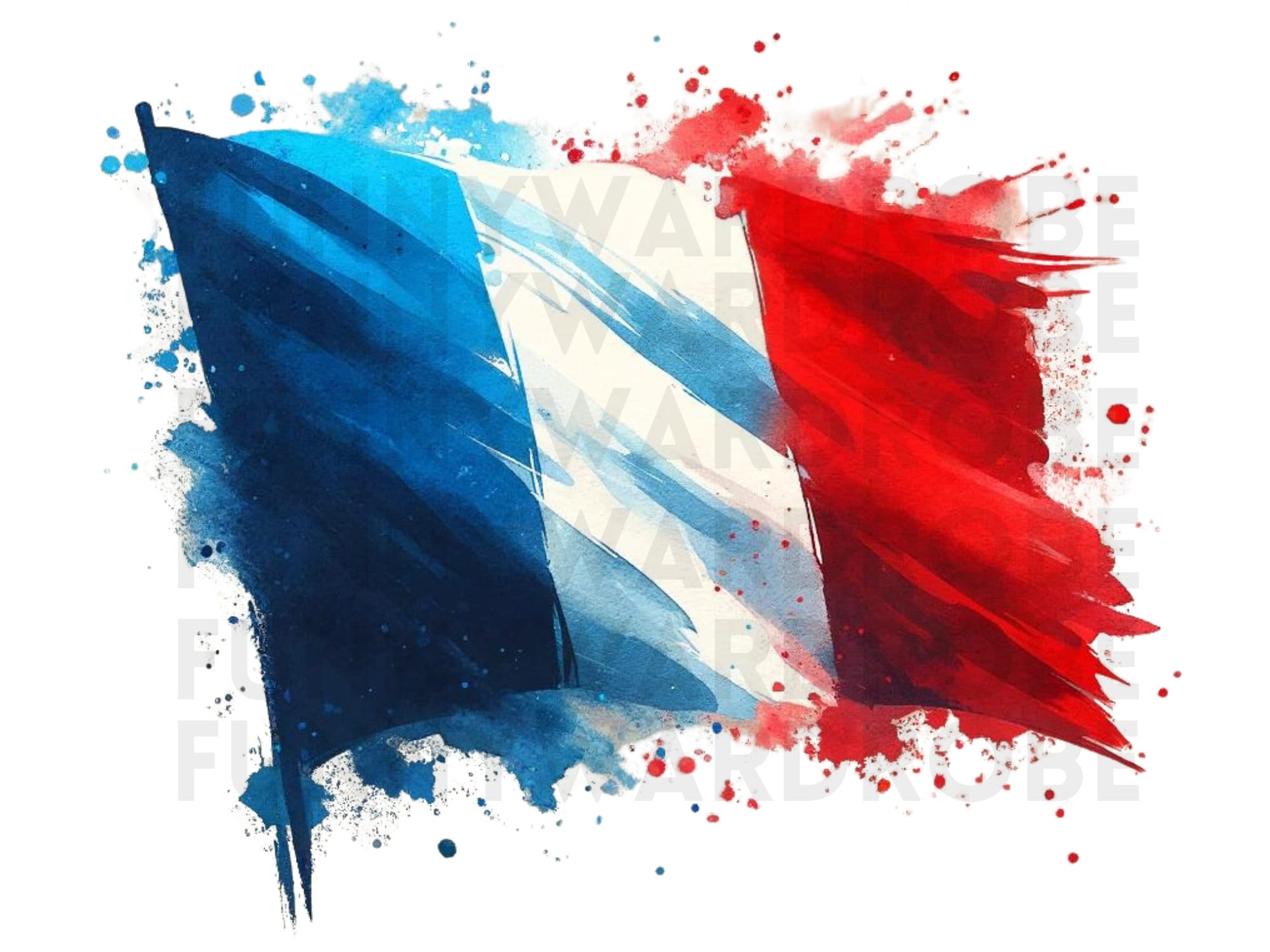 France Flag Watercolor Effect PNG SVG JPG Digital Clipart Clip Art ...