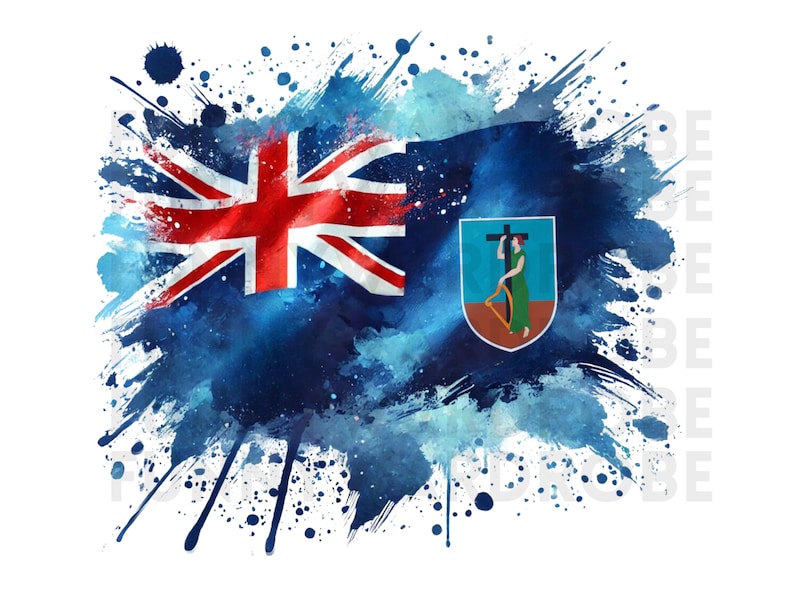 Montserrat Flag PNG SVG JPG Watercolor Effect Digital Clipart Clip Art ...